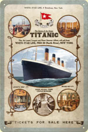 Tin sign Titanic
